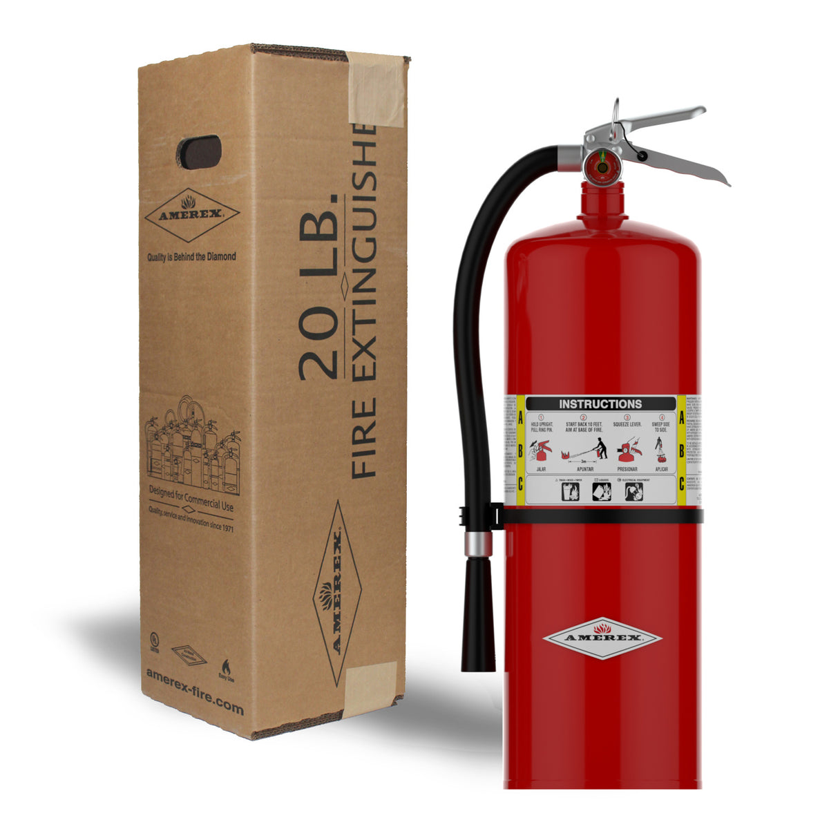 Amerex® A411 ABC Dry Chemical Fire Extinguisher 20lb, 10A120BC, With W ...