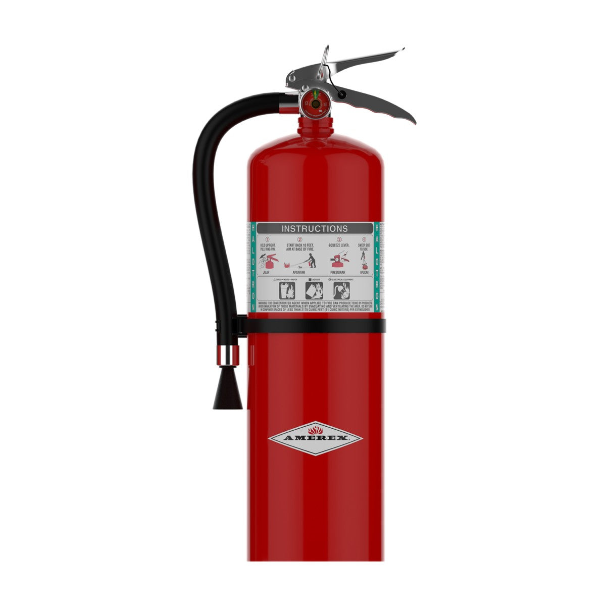 Amerex® 398 Halotron 1 Fire Extinguisher, 15.5 Pound, 2A10BC, With Wal ...