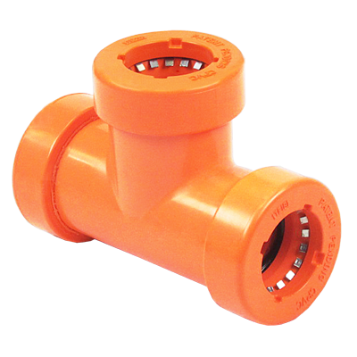 CPVC Fire Sprinkler Griploc™ Tee, 1", Griploc™ x Griploc™ x Griploc ...