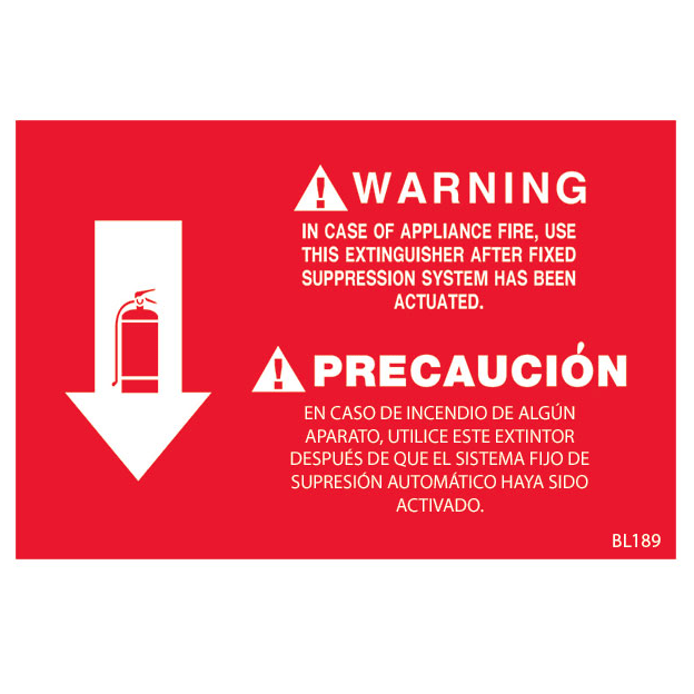 K Class Fire Extinguisher Arrow Sign - Vinyl - 12" x 8" -BL189 ...
