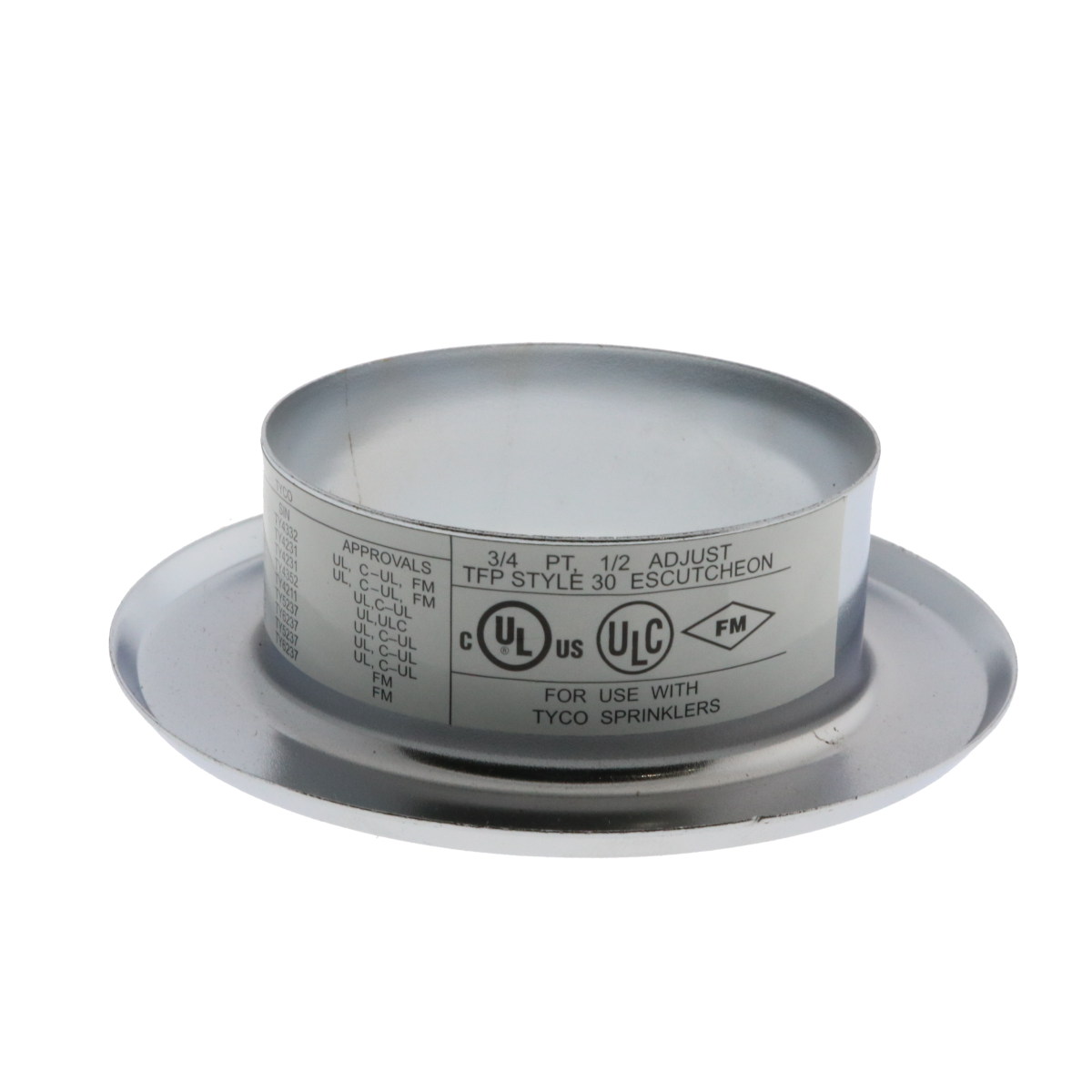 Tyco Style 30 Recessed Fire Sprinkler Escutcheon 3/4" NPT, Stainless S ...